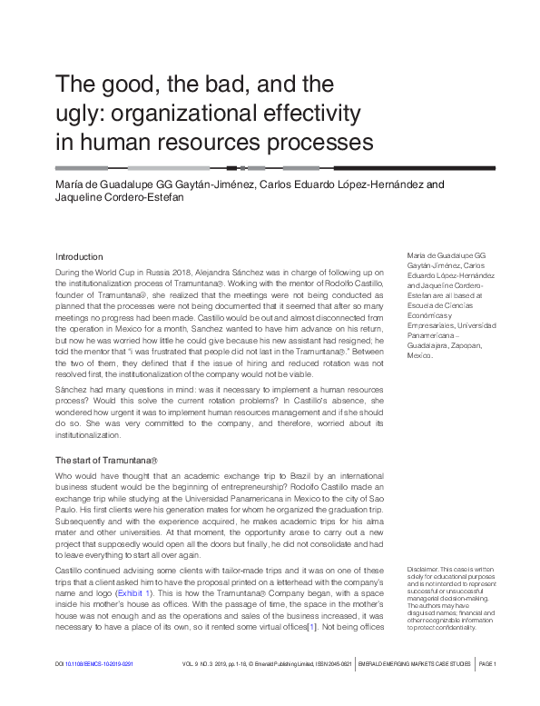 (PDF) The good, the bad, and the ugly: organizational effectivity in ...