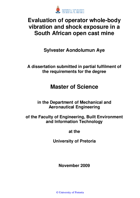 (PDF) Evaluation of operator whole-body vibration and shock exposure in ...