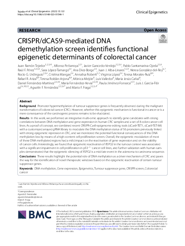(PDF) CRISPR/dCAS9-mediated DNA demethylation screen identifies ...