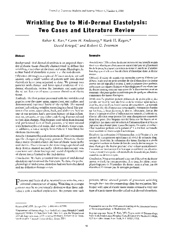 (PDF) Wrinkling due to mid-dermal elastolysis: two cases and literature ...
