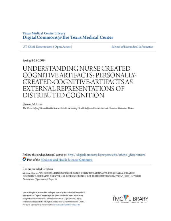 Pdf Understanding Nurse Created Cognitive Artifacts Personally Created Cognitive Artifacts