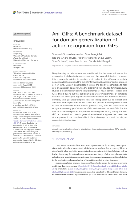 (PDF) Ani-GIFs: A benchmark dataset for domain generalization of action recognition from GIFs