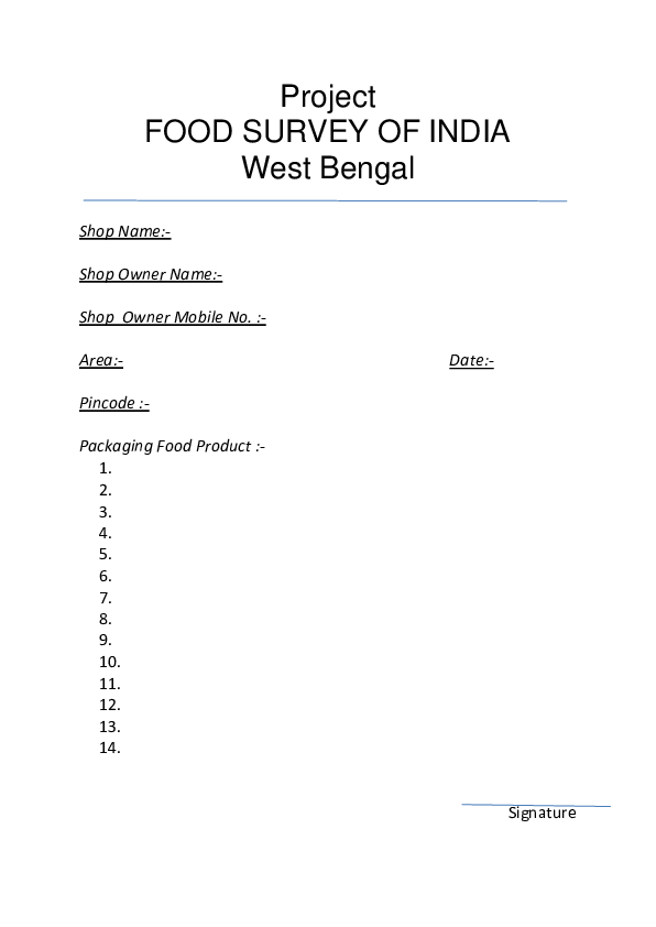(PDF) Project FOOD SURVEY OF INDIA