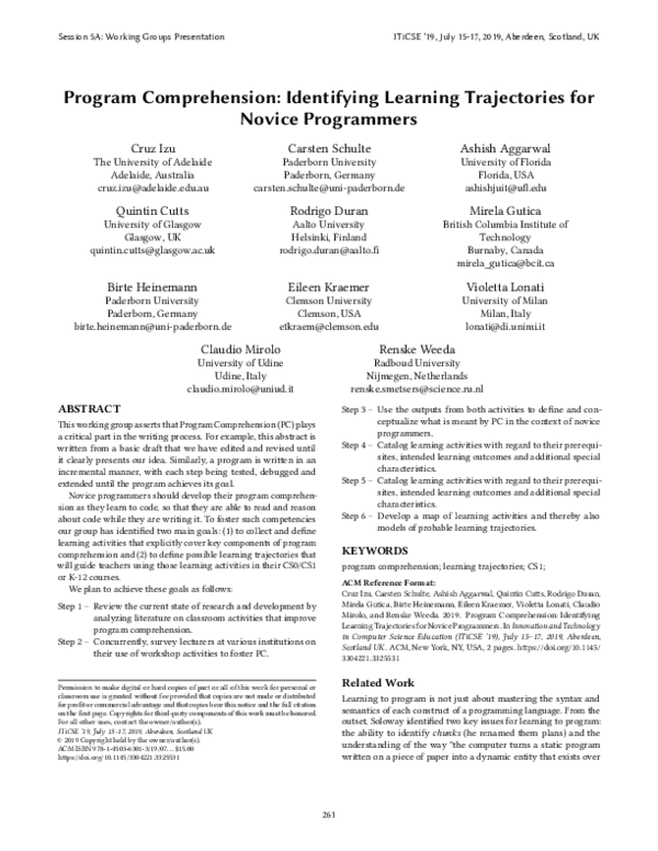 (PDF) Program Comprehension (PDF) Program Comprehension