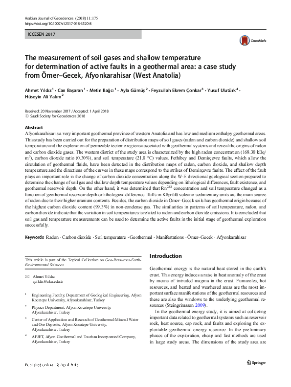 (PDF) The measurement of soil gases and shallow temperature for determination of active faults ...
