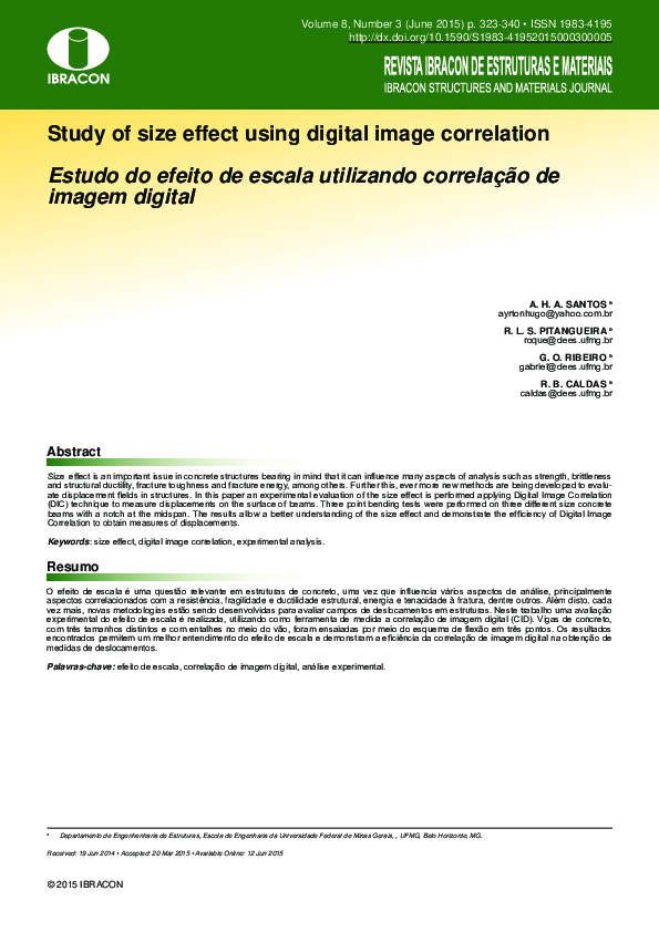 (PDF) Study of size effect using digital image correlation Estudo do ...