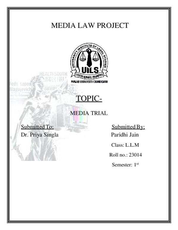 (PDF) MEDIA TRIAL- A CRITICAL ANALYSIS