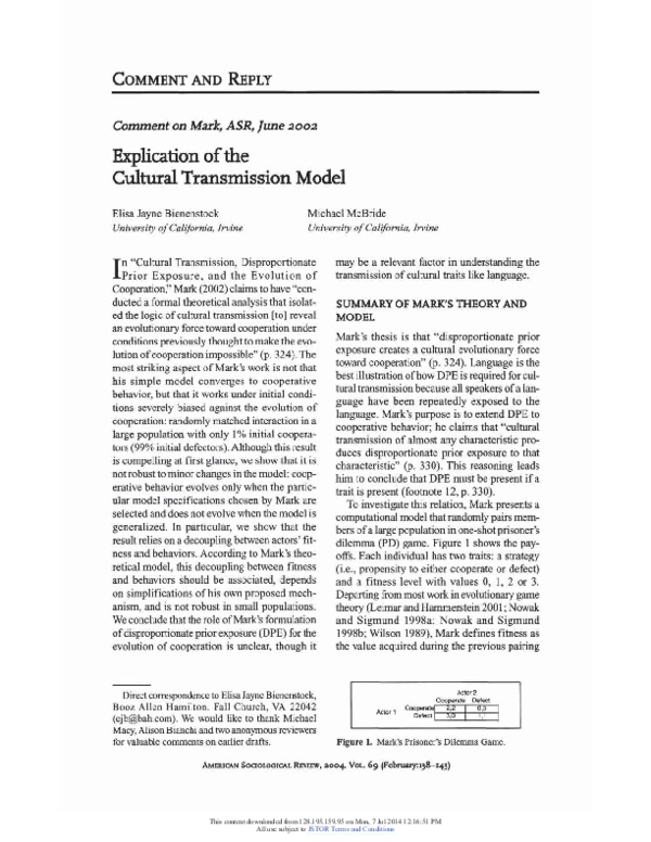 (PDF) Comment on Mark, ASR, June 2002: Explication of the Cultural ...