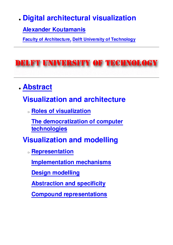 (PDF) Digital architectural visualization