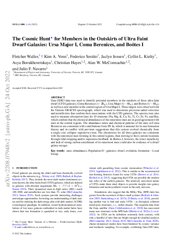 (PDF) The Cosmic Hunt for members in the outskirts of ultra-faint dwarf ...