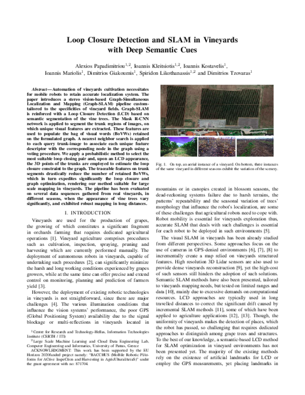 (PDF) Loop Closure Detection and SLAM in Vineyards with Deep Semantic Cues