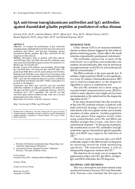 (PDF) IgA anti-tissue transglutaminase antibodies and IgG antibodies ...