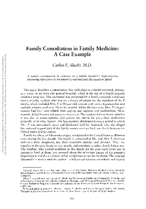 (PDF) Family consultation in family medicine: A case example