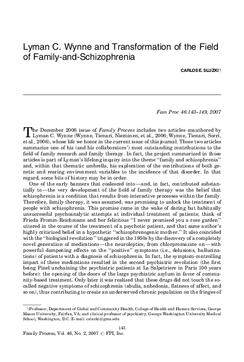 (PDF) Lyman C. Wynne and Transformation of the Field of Family-and ...