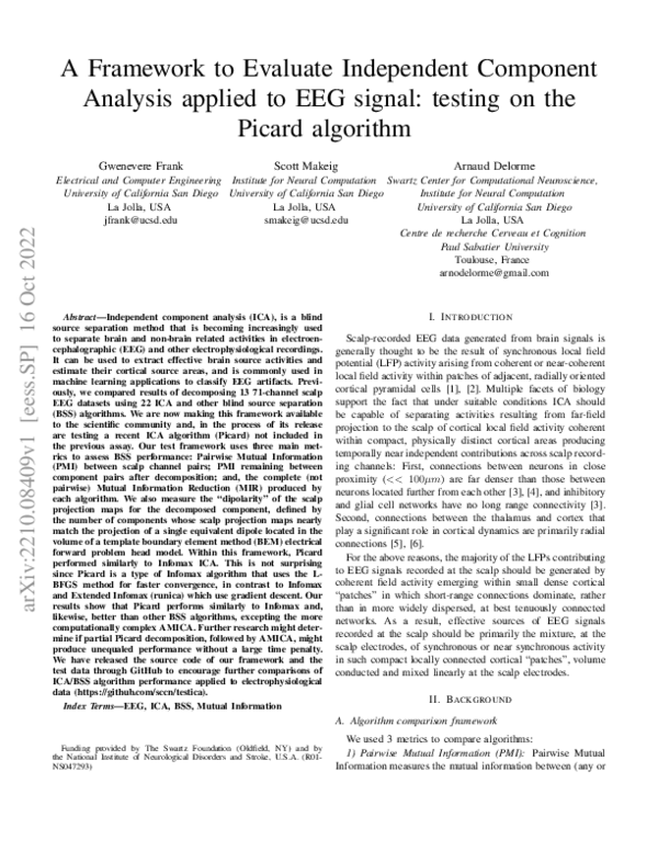 (PDF) A Framework to Evaluate Independent Component Analysis applied to ...