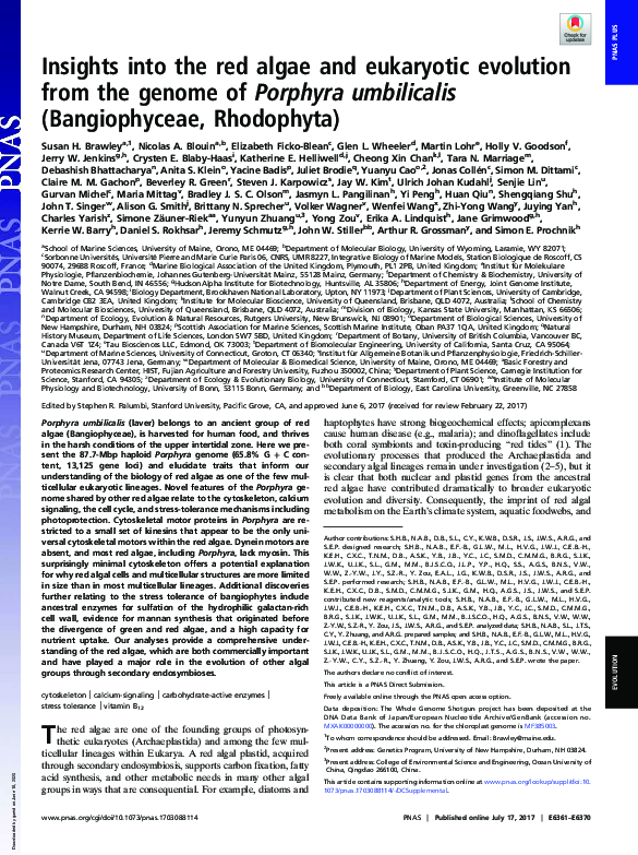 (PDF) Insights into the red algae and eukaryotic evolution from the ...