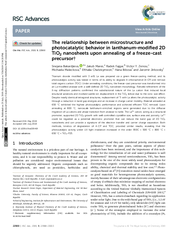 (PDF) The relationship between microstructure and photocatalytic behavior in lanthanum-modified ...