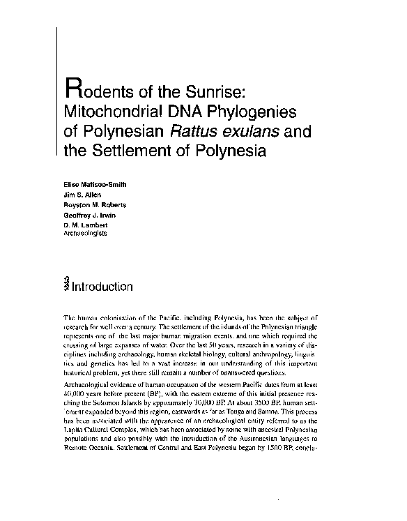 (PDF) Rodents of the sunrise: Mitochondrial DNA phylogenies of ...