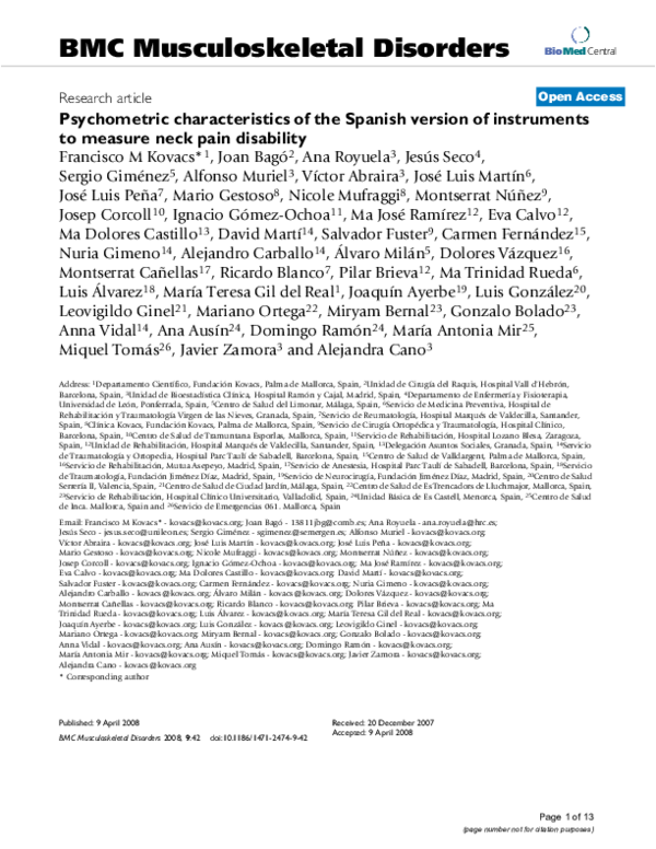 (PDF) Psychometric characteristics of the Spanish version of ...