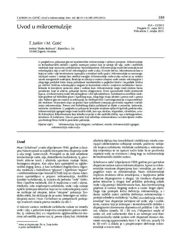 (PDF) Introduction to Microemulsions