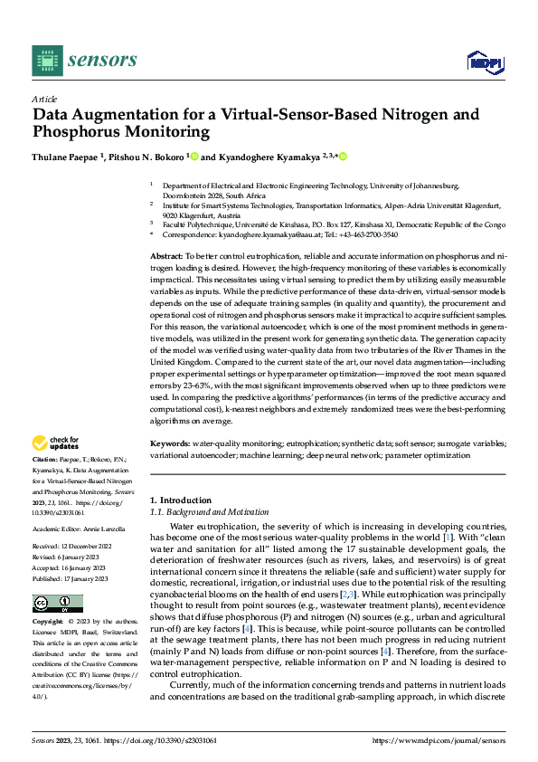 (PDF) Data Augmentation for a Virtual-Sensor-Based Nitrogen and ...