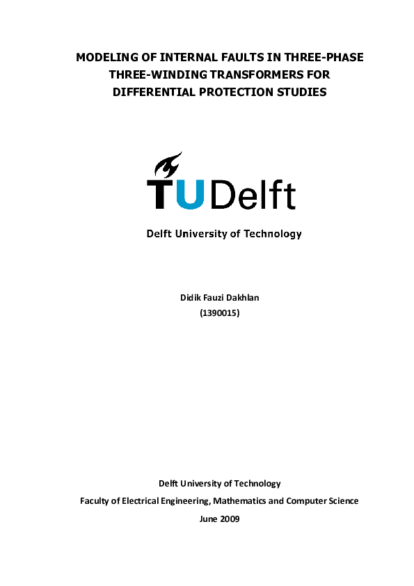Pdf Modeling Of Internal Faults In Three Phasethree Winding Transformers For Differential