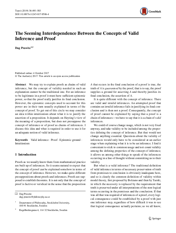 (PDF) The Seeming Interdependence Between the Concepts of Valid ...