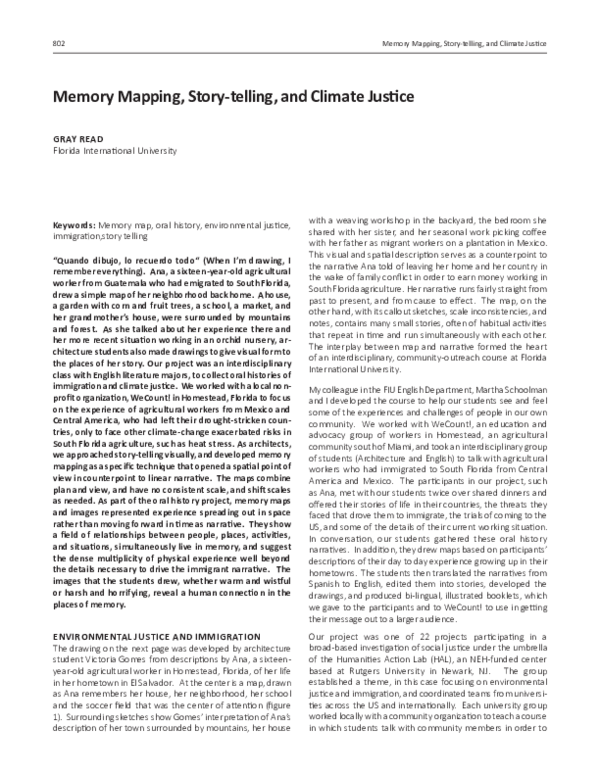 (PDF) Memory Mapping, Story-telling, and Climate Justice
