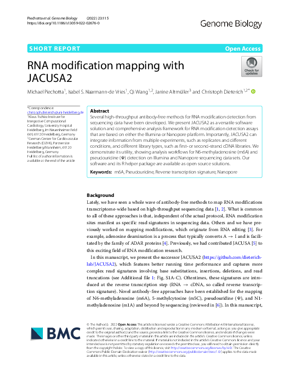 Pdf Jacusa2 Rna Modification Detection Tool
