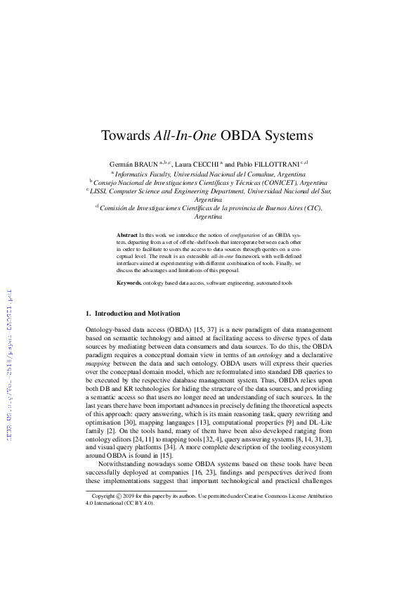 (PDF) Towards All-In-One OBDA Systems
