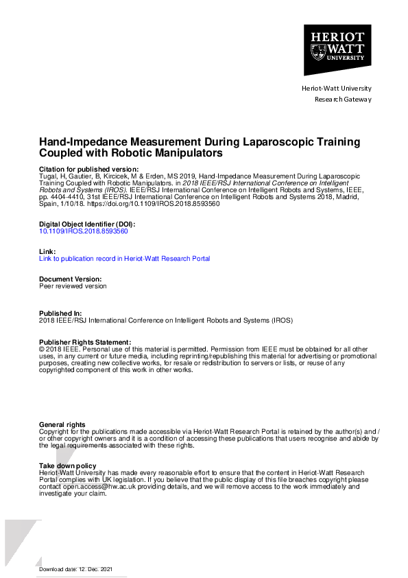 (PDF) Hand-Impedance Measurement During Laparoscopic Training Coupled ...