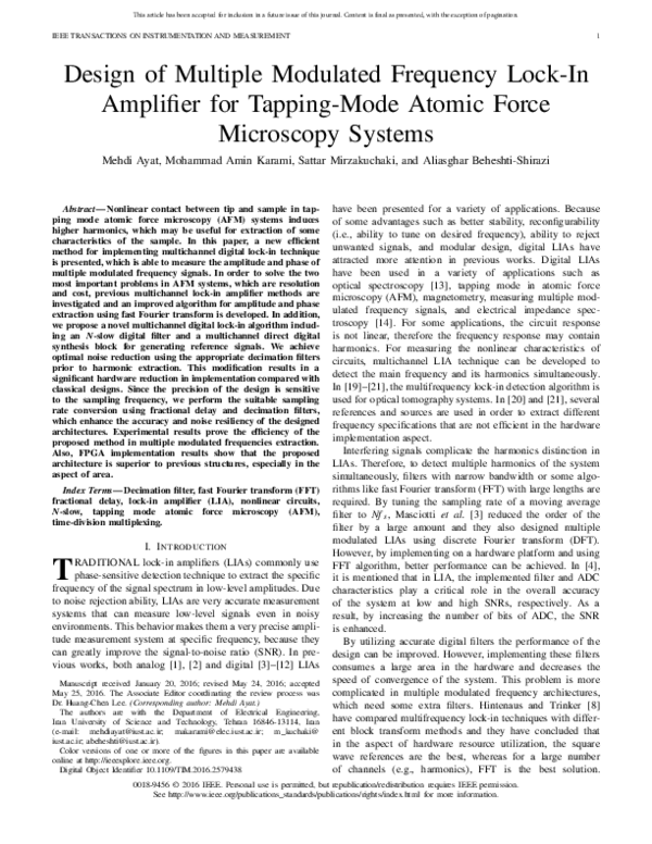 (PDF) Design of Multiple Modulated Frequency Lock-In Amplifier for ...