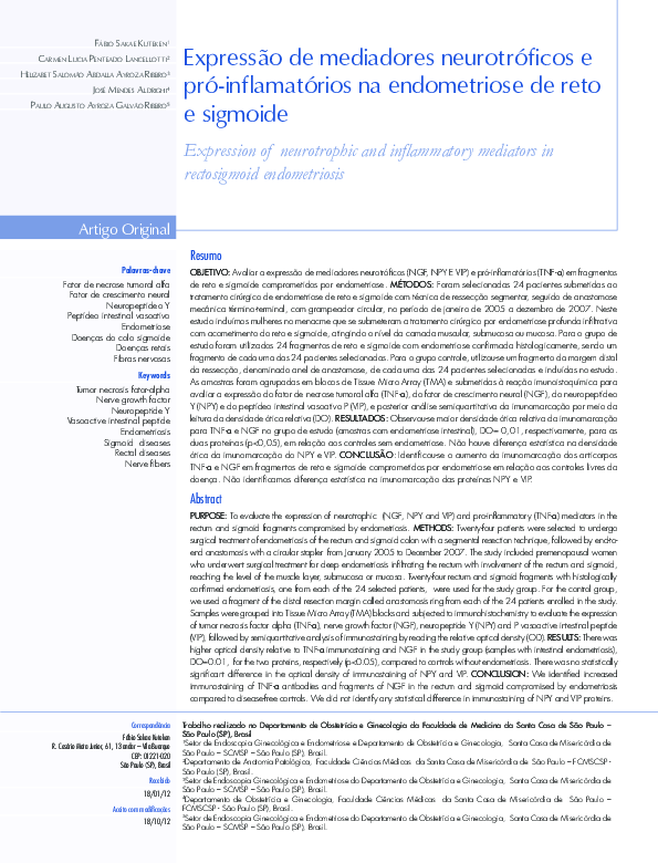 (PDF) Expressão de mediadores neurotróficos e pró-inflamatórios na ...