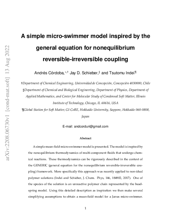 (PDF) A simple microswimmer model inspired by the general equation for ...