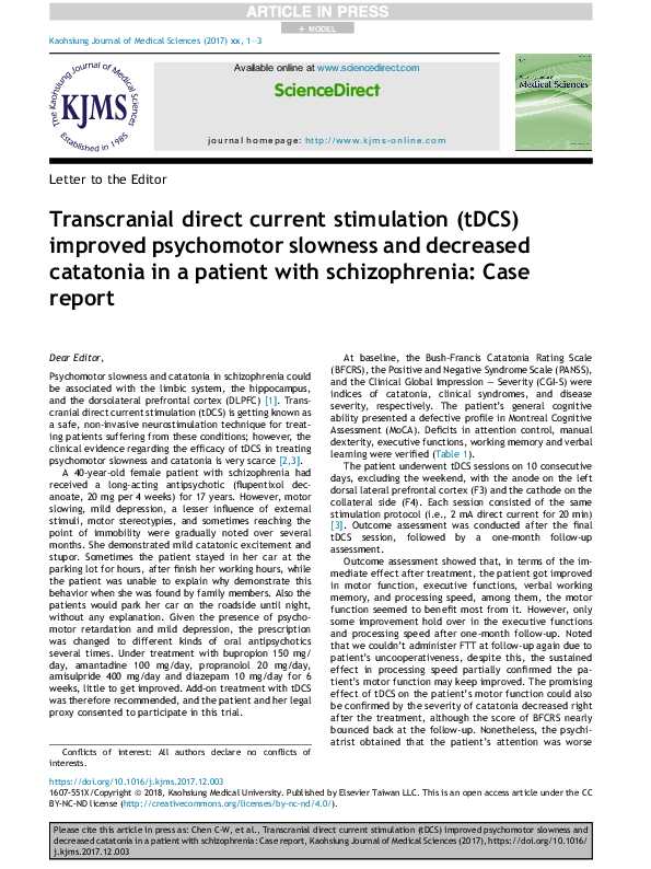(PDF) Transcranial Direct Current Stimulation (tDCS) for Memory Enhancement