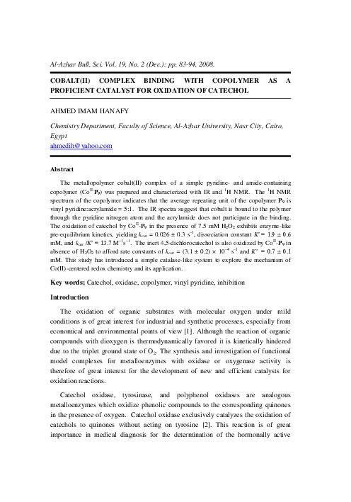 (PDF) Cobalt(II) Complex Binding with Copolymer as a Proficient ...