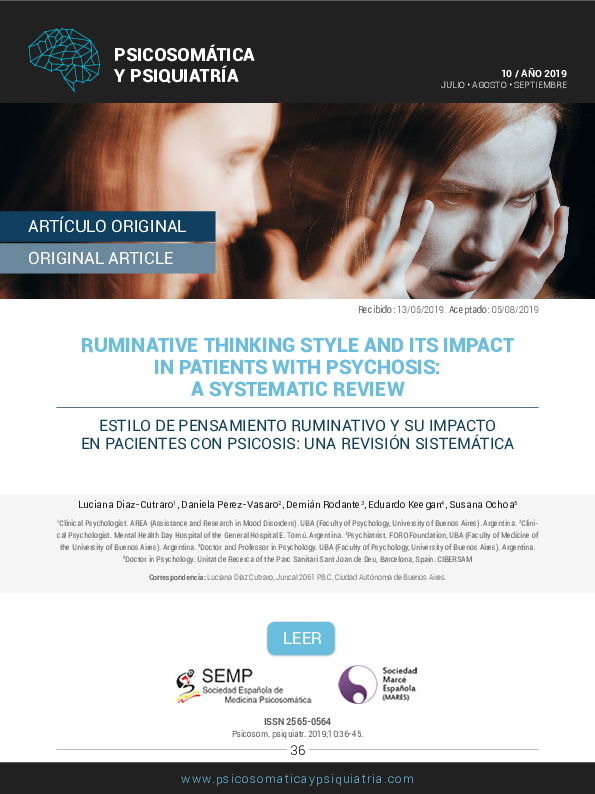 (PDF) Ruminative thinking style and its impact in patients with ...