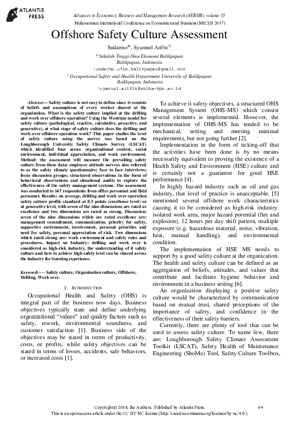 (PDF) Offshore Safety Culture Assessment