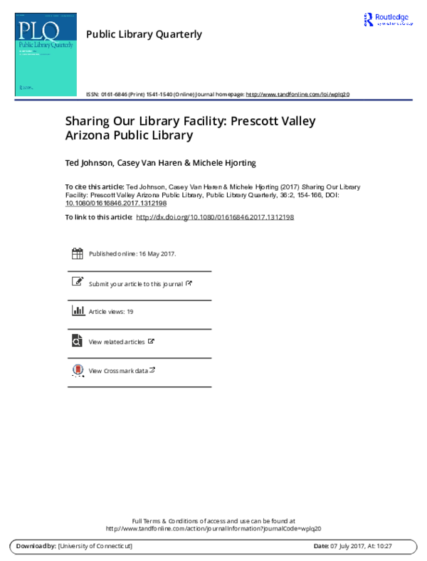 (PDF) Sharing Our Library Facility: Prescott Valley Arizona Public Library