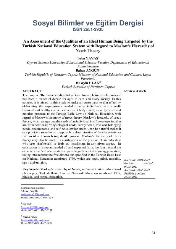 (PDF) An Assessment of the Characteristics of an Ideal Human Being ...
