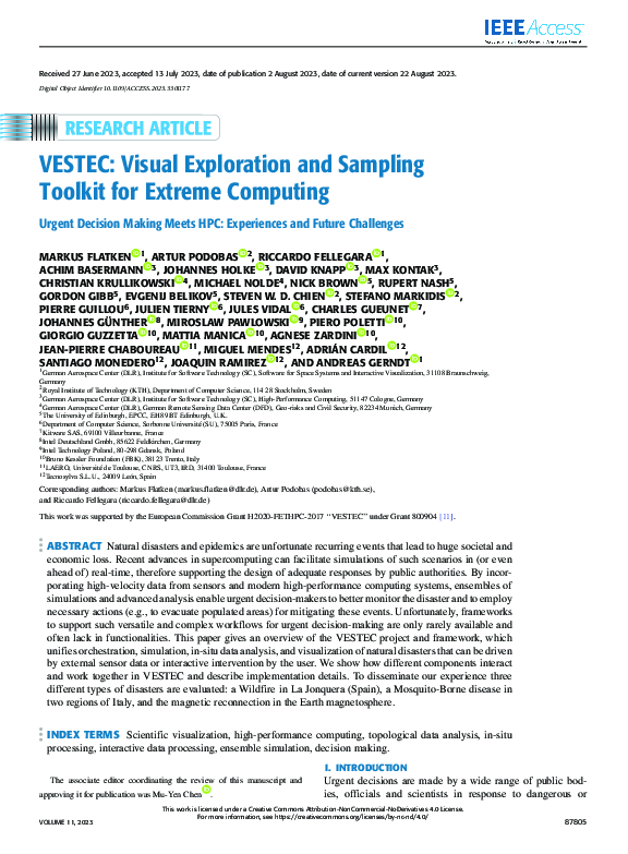 (PDF) VESTEC: Visual Exploration and Sampling Toolkit for Extreme Computing