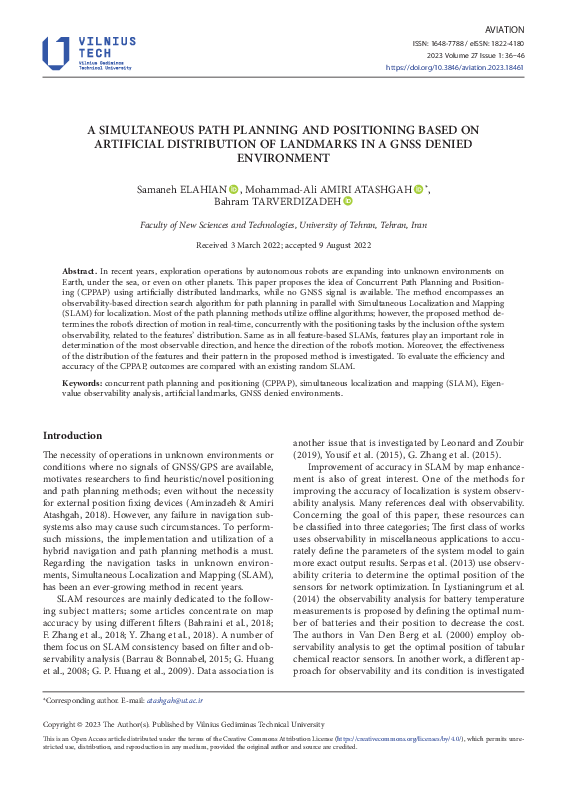 (PDF) A Simultaneous Path Planning and Positioning Based on Artificial Distribution of Landmarks ...