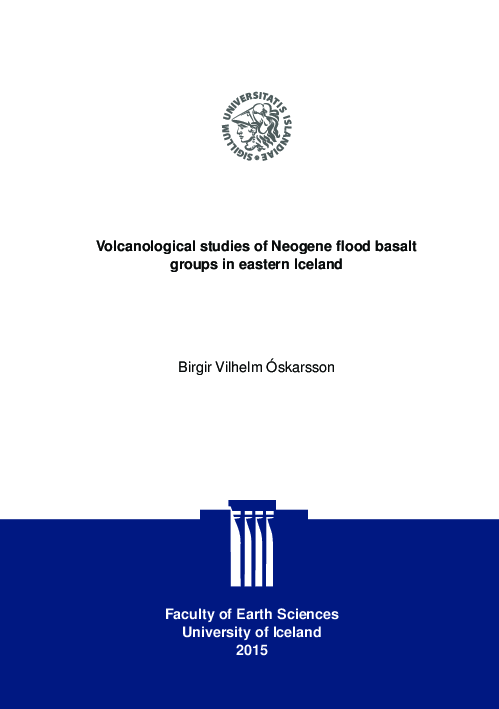 (PDF) Volcanological studies of Neogene flood basalt groups in eastern ...