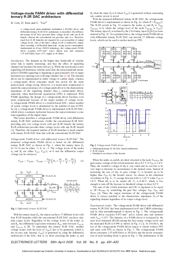 (PDF) Voltage-mode PAM4 driver with differential ternary R-2R DAC ...