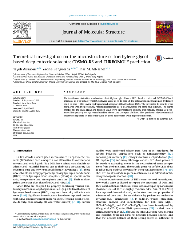 (PDF) Theoretical investigation on the microstructure of triethylene glycol based deep eutectic ...