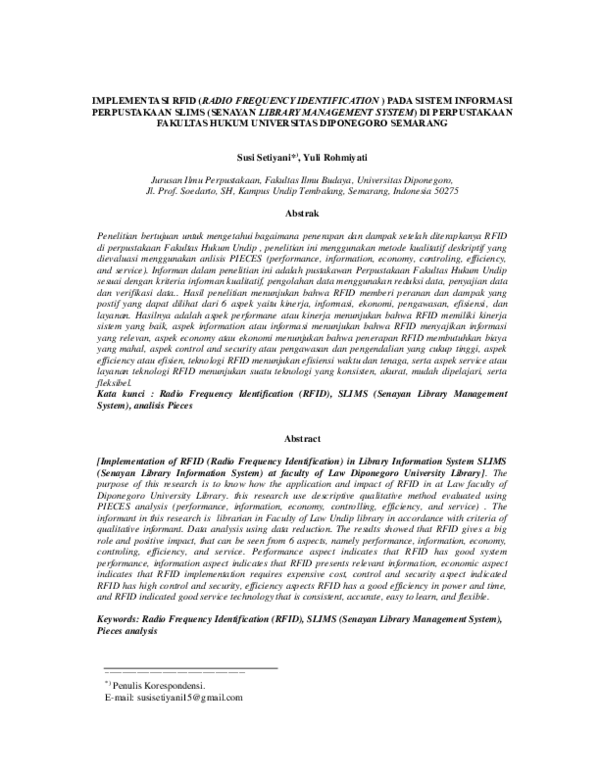 (PDF) Implementasi Rfid (Radio Frequency Identification ) Pada Sistem ...