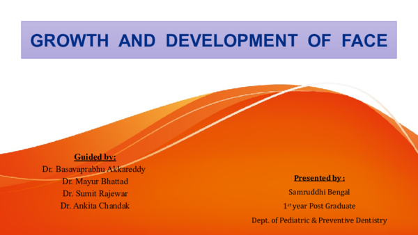 (PPT) Growth and development of Face