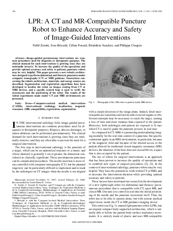 (PDF) LPR: A CT and MR-Compatible Puncture Robot to Enhance Accuracy ...
