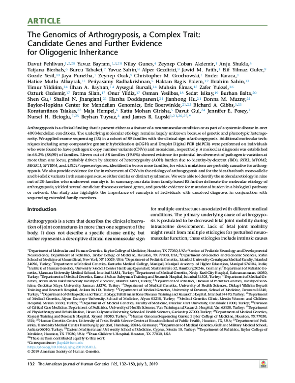 (PDF) The Genomics of Arthrogryposis, a Complex Trait: Candidate Genes ...