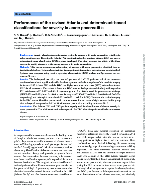 (PDF) Performance of the revised Atlanta and determinant-based ...